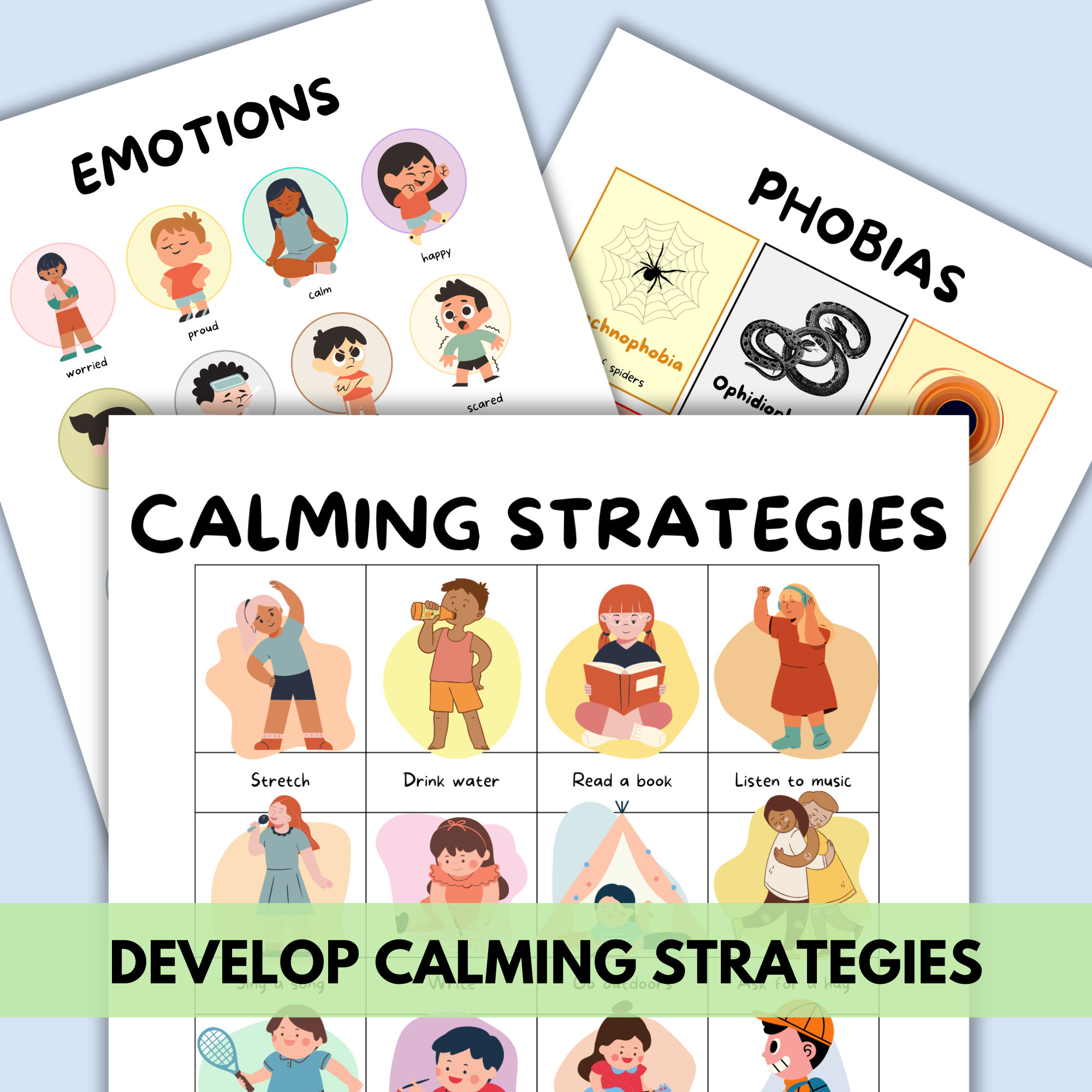 Emotions Poster Kids, Emotional Regulation, Calming Strategies Poster ...