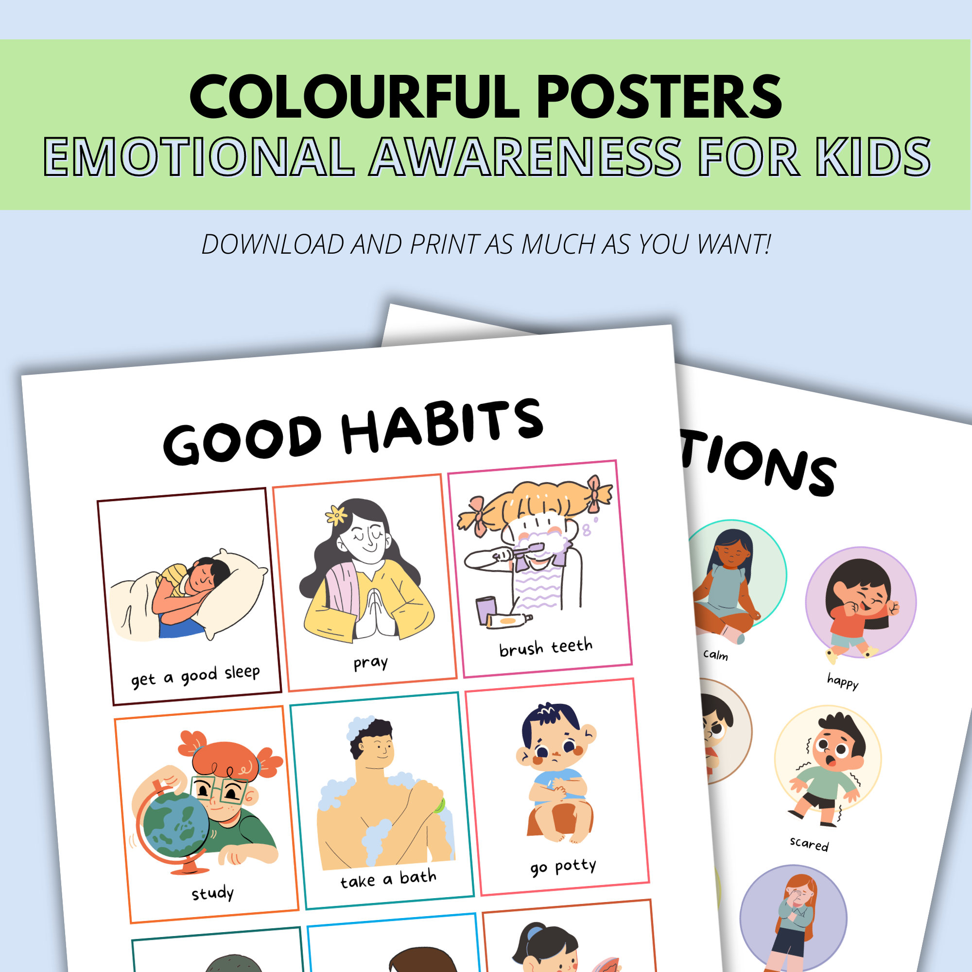 Emotions Poster Kids, Emotional Regulation, Calming Strategies Poster ...
