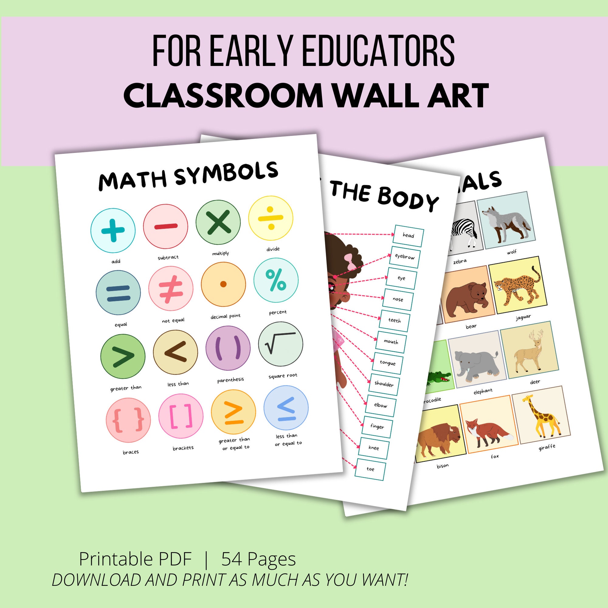 Classroom Decor Elementary Bundle, Alphabet Poster Classroom Printable ...