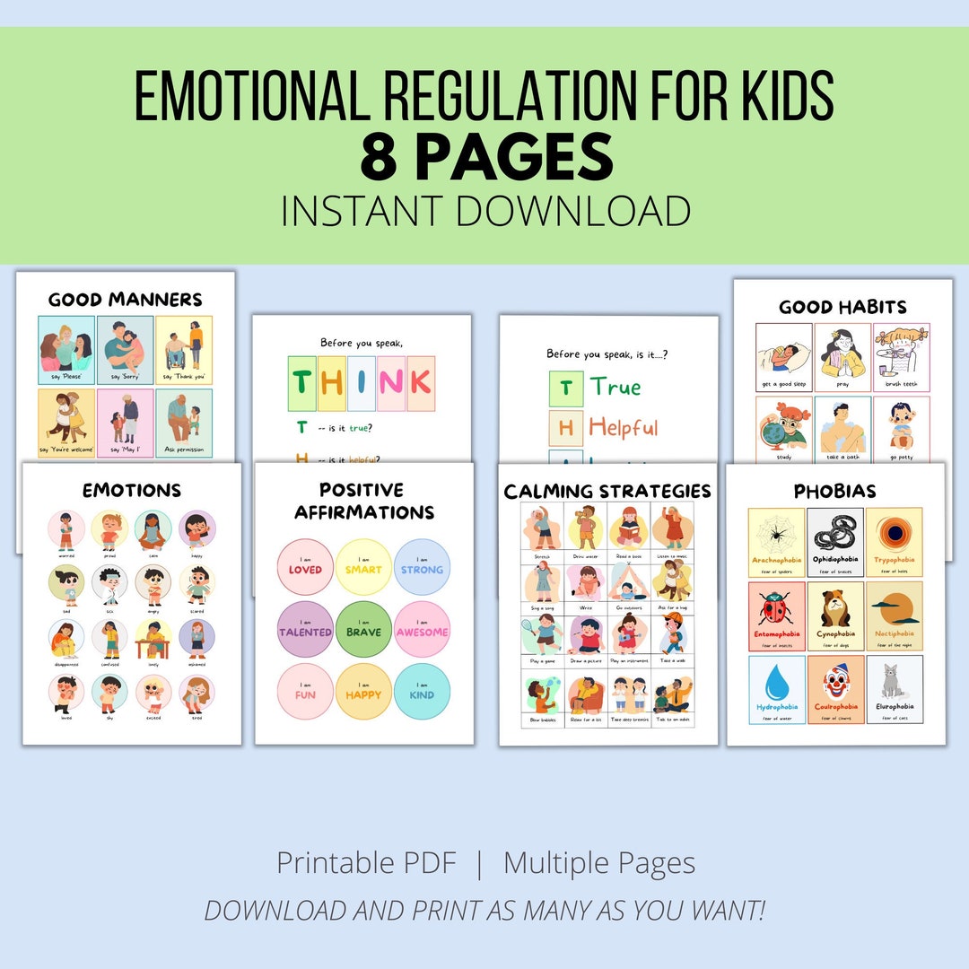 Emotions Poster Kids, Emotional Regulation, Calming Strategies Poster ...