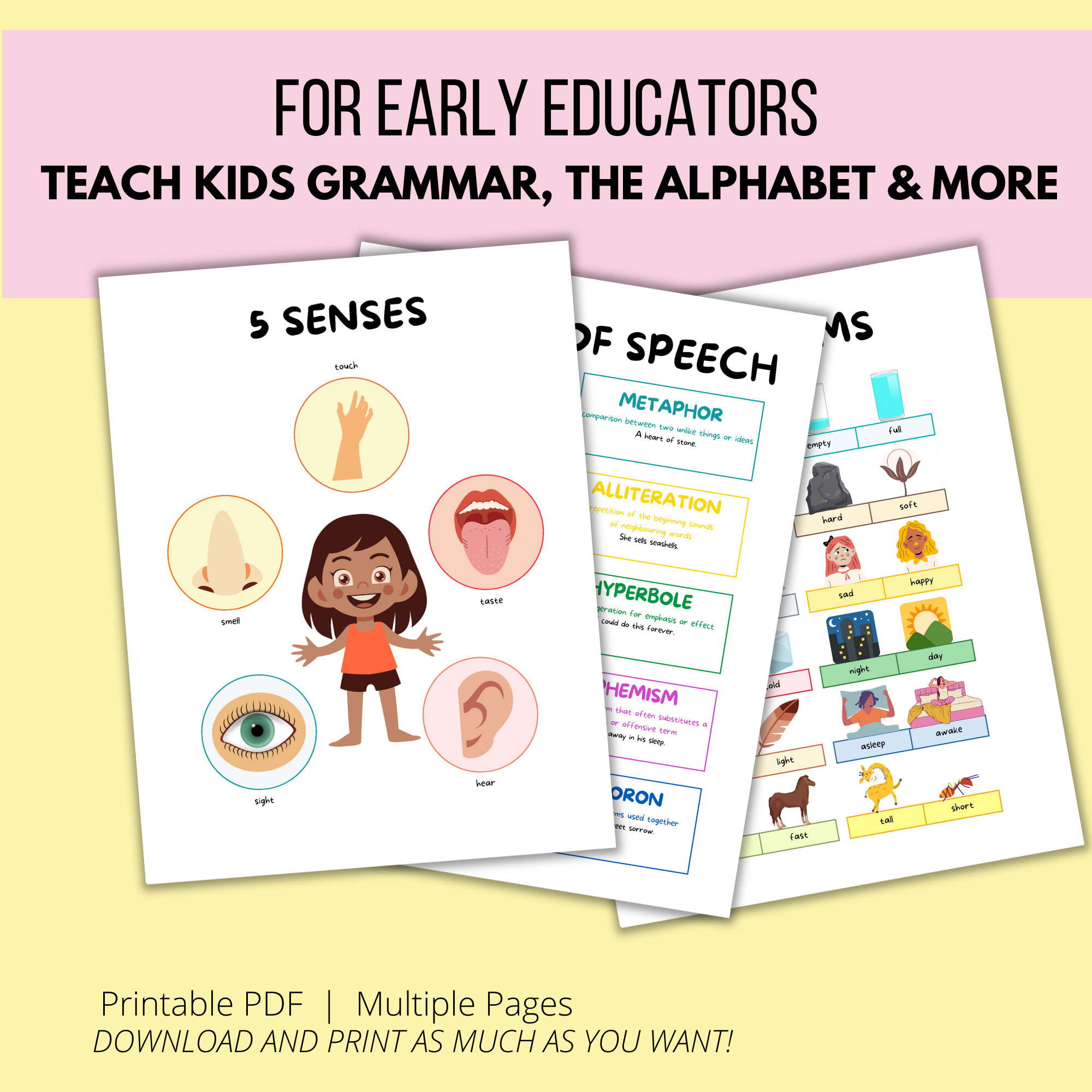 Language Arts Posters, Alphabet Poster Printable, ABC Poster for ...