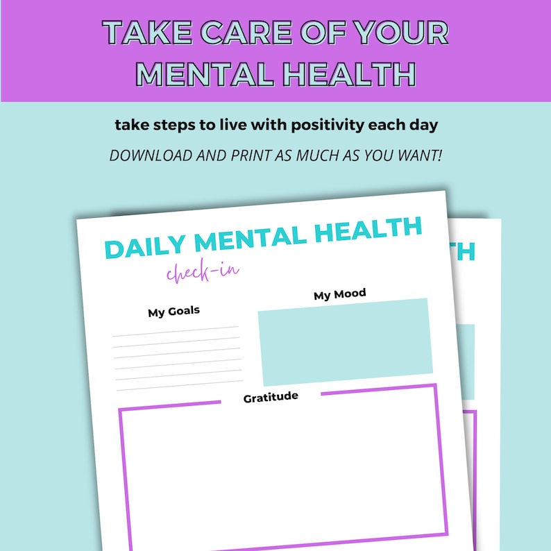 Mental Health Check In, Mental Health List, Self Care Tracker, Daily ...