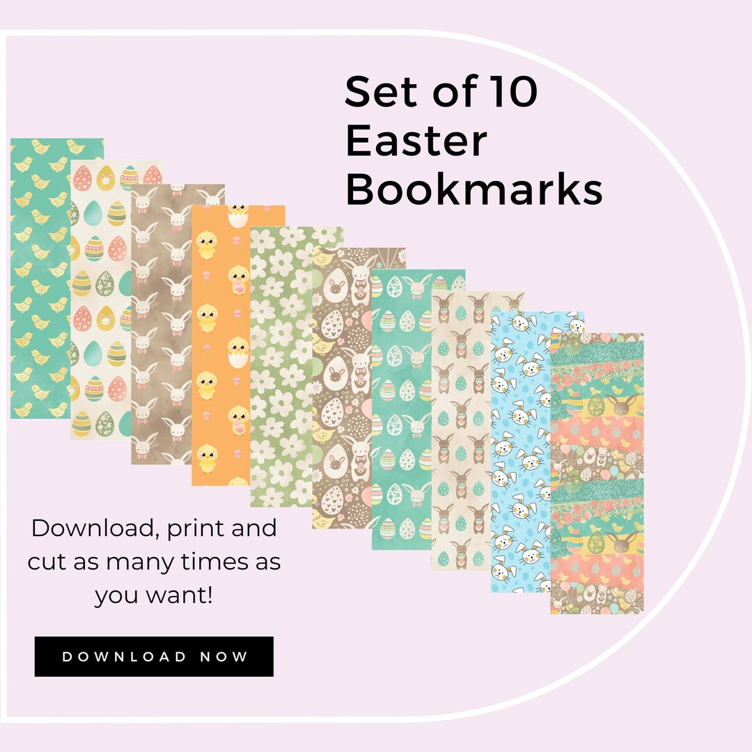10 Easter Bookmarks, Printable Bookmarks for Kids, Digital Bookmarks ...