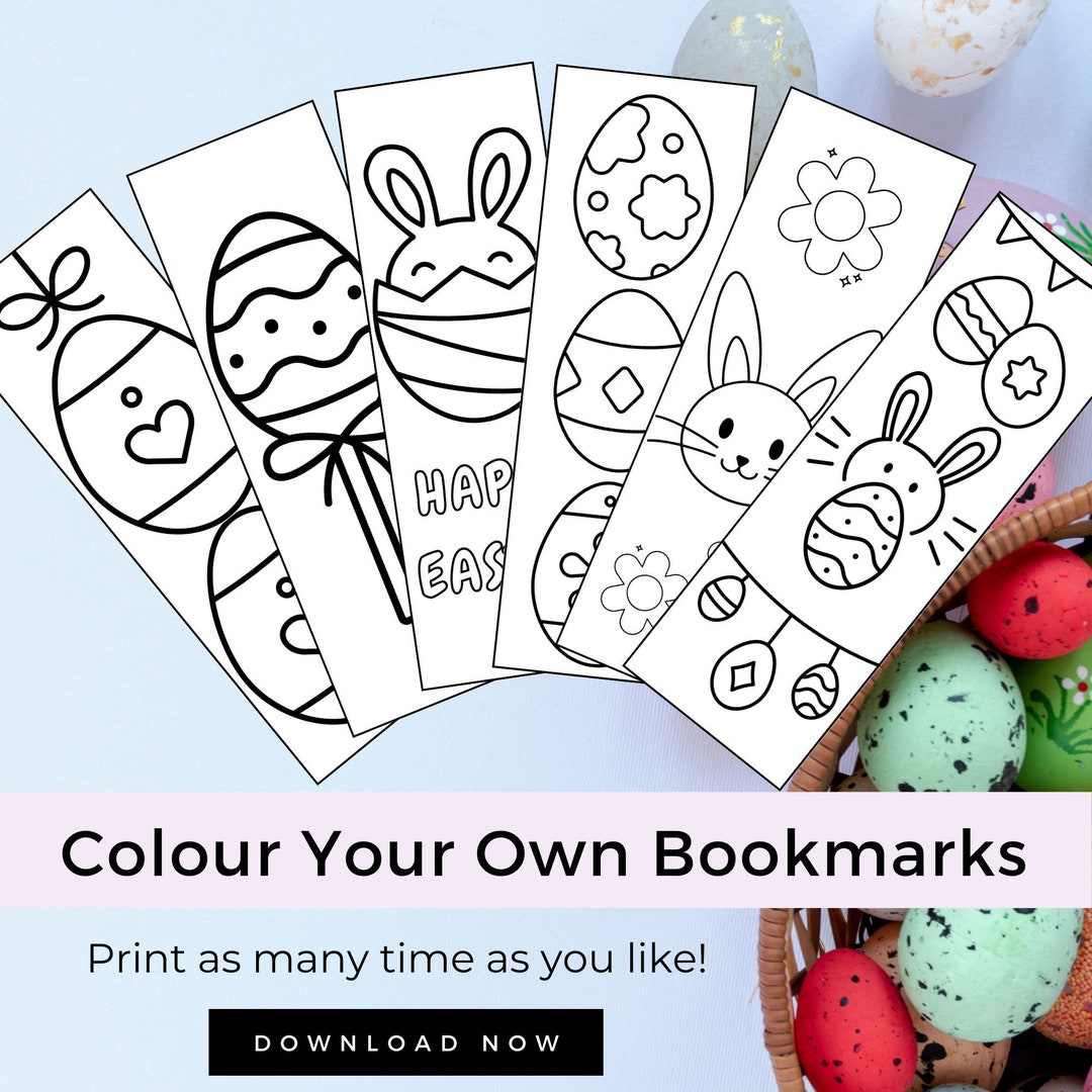 Color Your Own Bookmark,printable Bookmark,easter Bookmark,kids ...