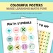 Math Poster Set, Count to 100 Poster, Learning Elementary Math ...