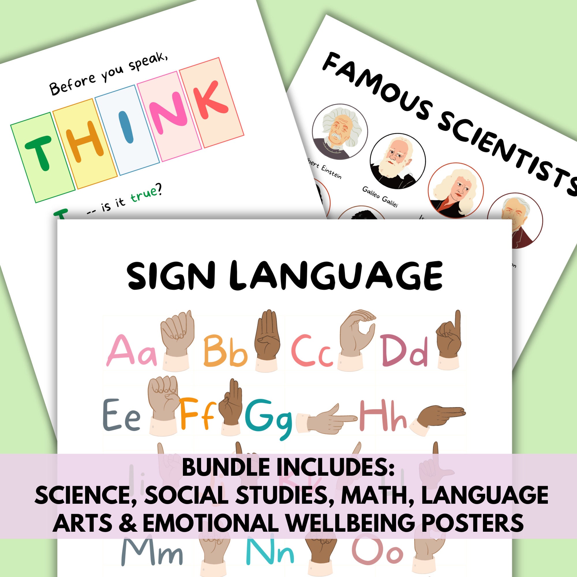 Classroom Decor Elementary Bundle, Alphabet Poster Classroom Printable ...