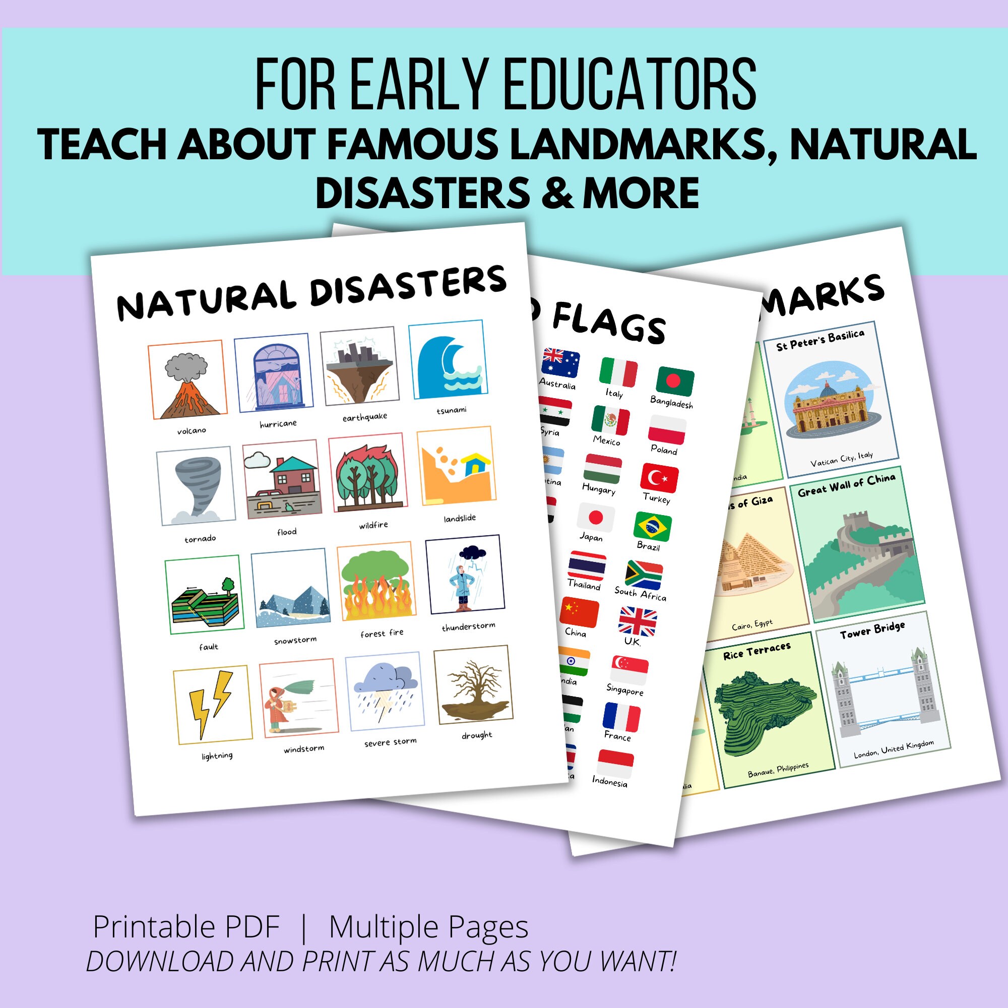 Flags of the World Poster, World Flags Printable, Continents Poster ...