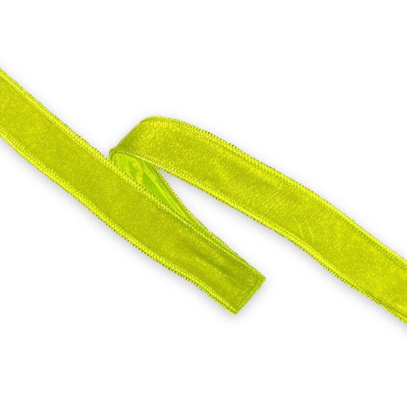 Thin Bright Green Velvet Ribbon - Etsy