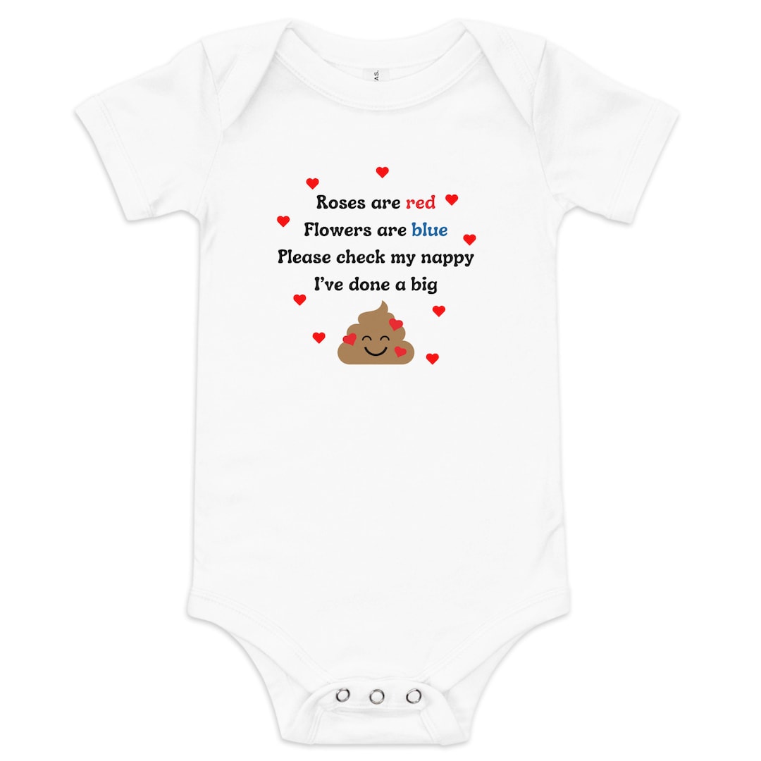 Valentines Day Gift I Baby Grow I Funny Poem I Poo Joke I Baby Shower I ...