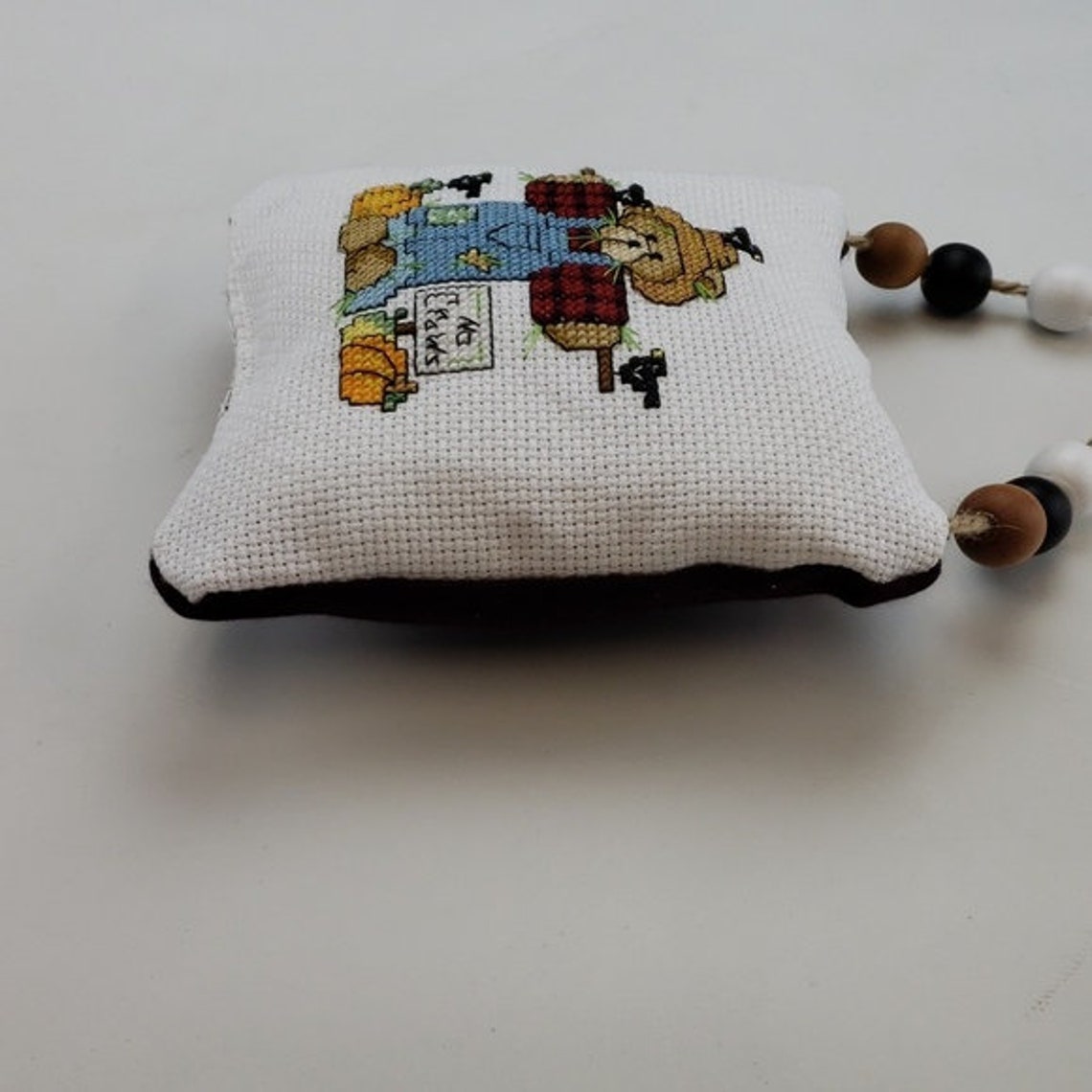 Cross Stitch Mini Pillow Door Knob Hanger Handmade 5 X 5 Inches - Etsy