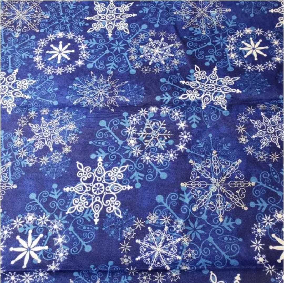 Stonehenge Starry Night Fabric 3/4 Yard Dark Blue Christmas Winter ...