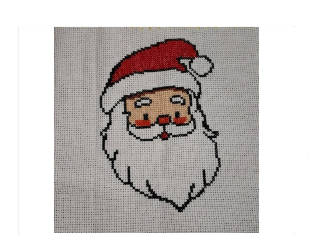Santa Face Digital PDF Cross Stitch Pattern Christmas Santa Claus - Etsy
