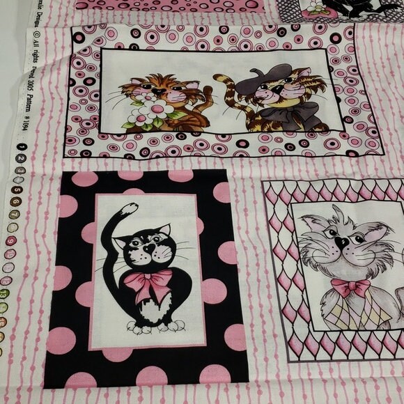Fancy Cats Fabric by Loralie Harris Cute Cat Themed Fabric 1 - Etsy