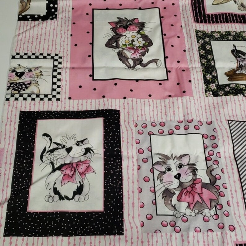 Fancy Cats Fabric by Loralie Harris Cute Cat Themed Fabric 1 - Etsy