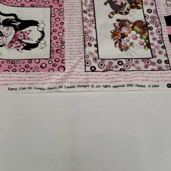 Fancy Cats Fabric by Loralie Harris Cute Cat Themed Fabric 1 - Etsy