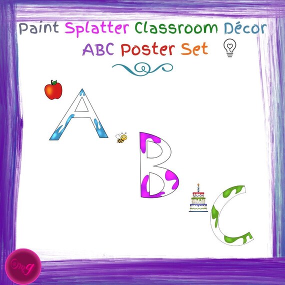 Paint Splatter Individual ABC Posters - Etsy