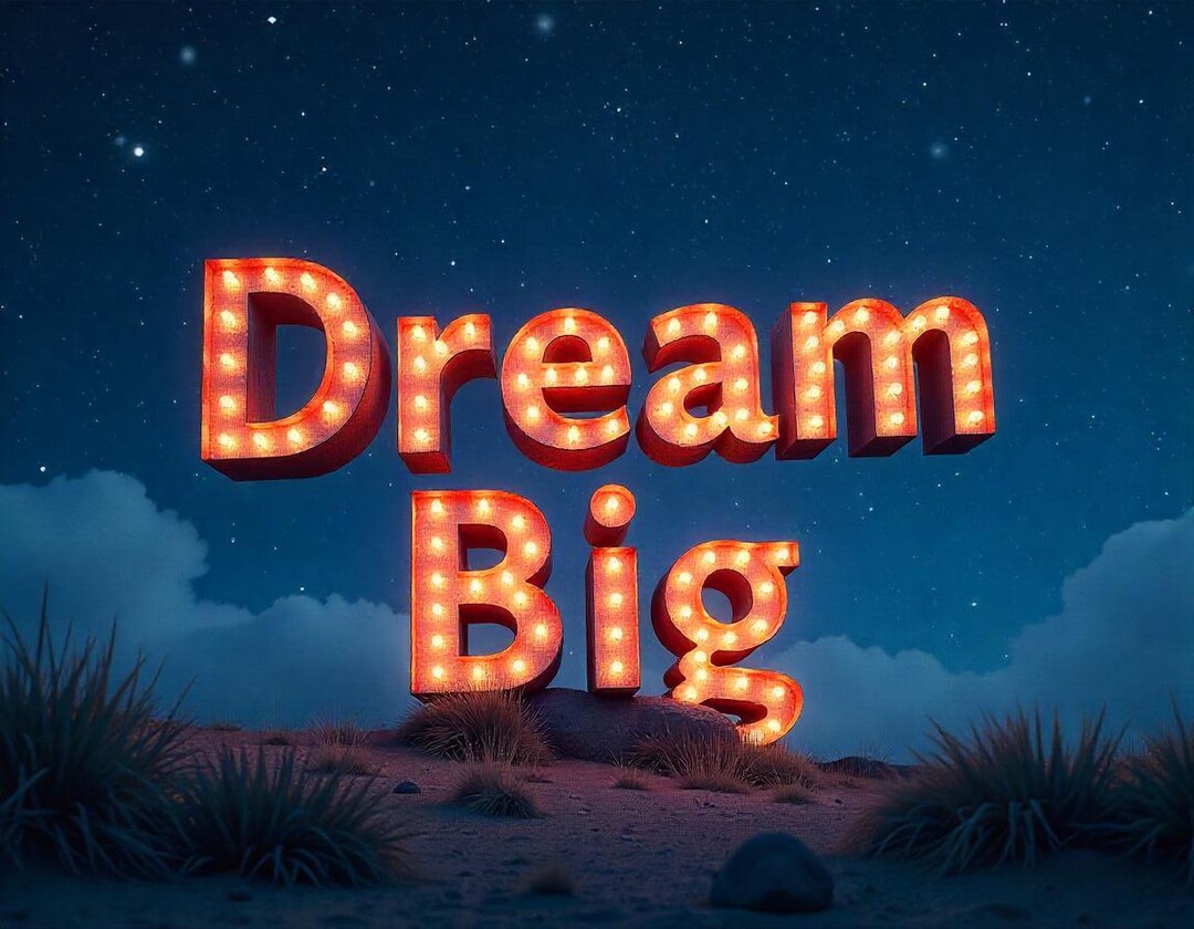 Dream Big – 3D Kinetic Typography Digital Art - Etsy