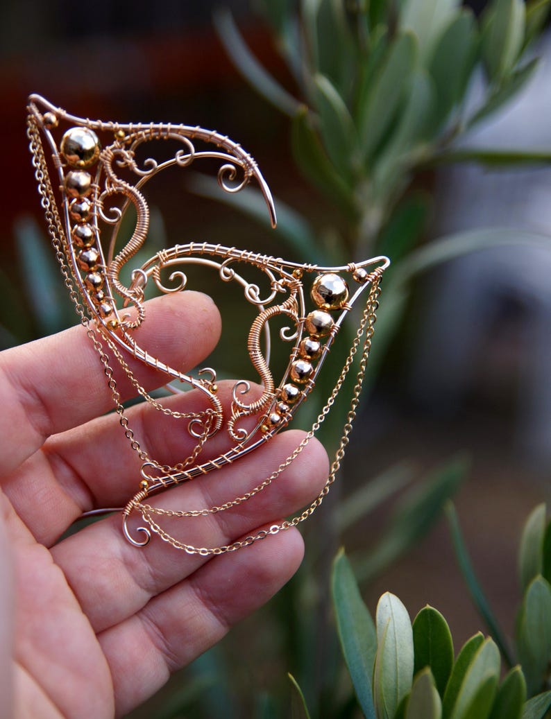 Gold Fairy Elven Ear Cuffs, Elfohren, No Piercing Elf Ears, Cosplay ...