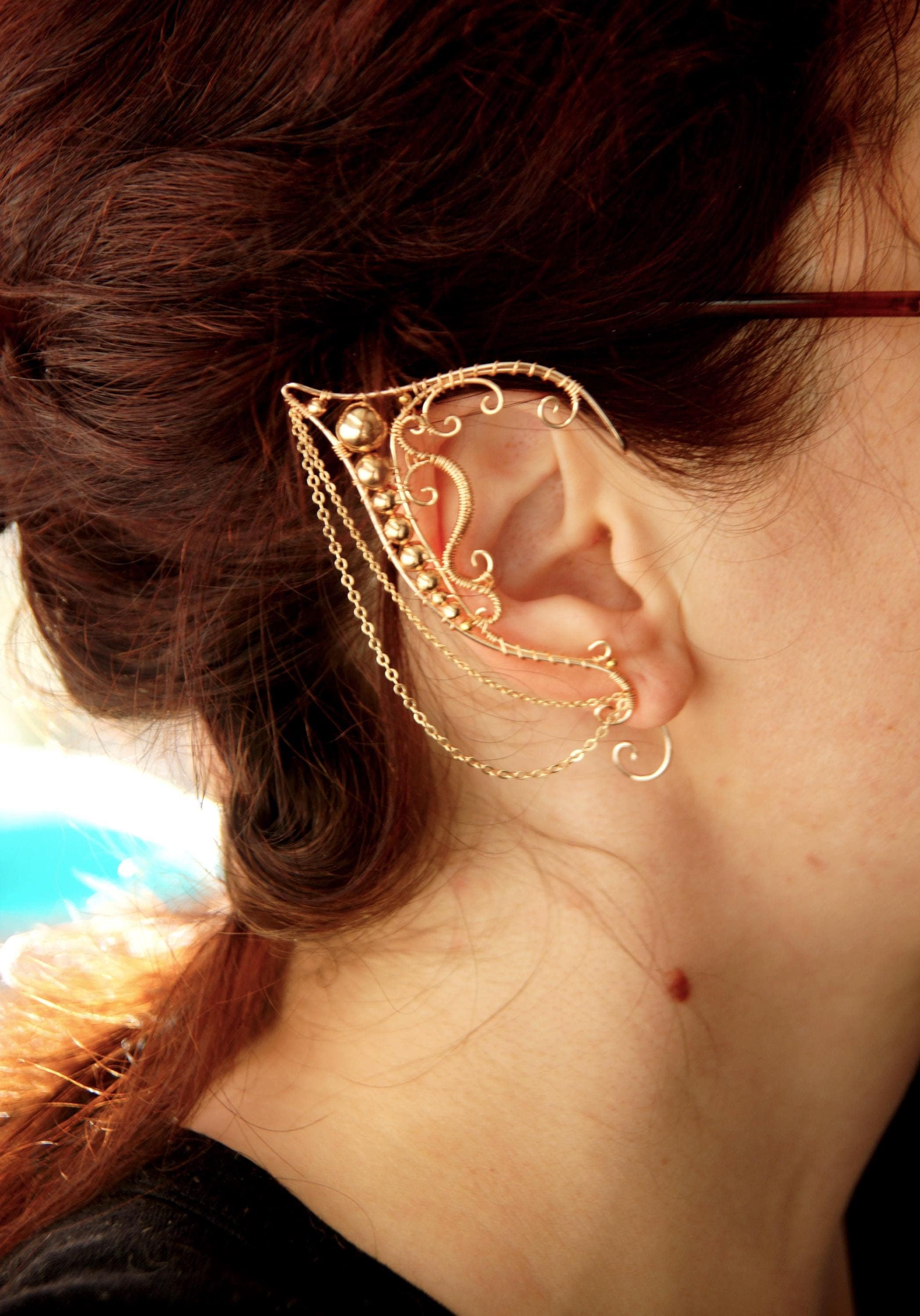 Gold Fairy Elven Ear Cuffs, Elfohren, No Piercing Elf Ears, Cosplay ...