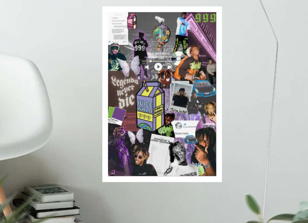 Juice Wrld Poster - Rich and Blind / Legends Never Die / 999 - Collage ...