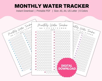 Pdf Water Intake Log - Etsy