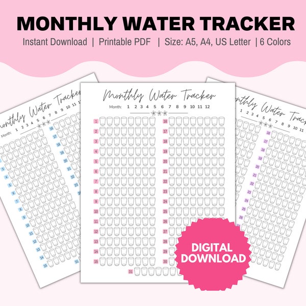 Hydration Log Printable - Etsy