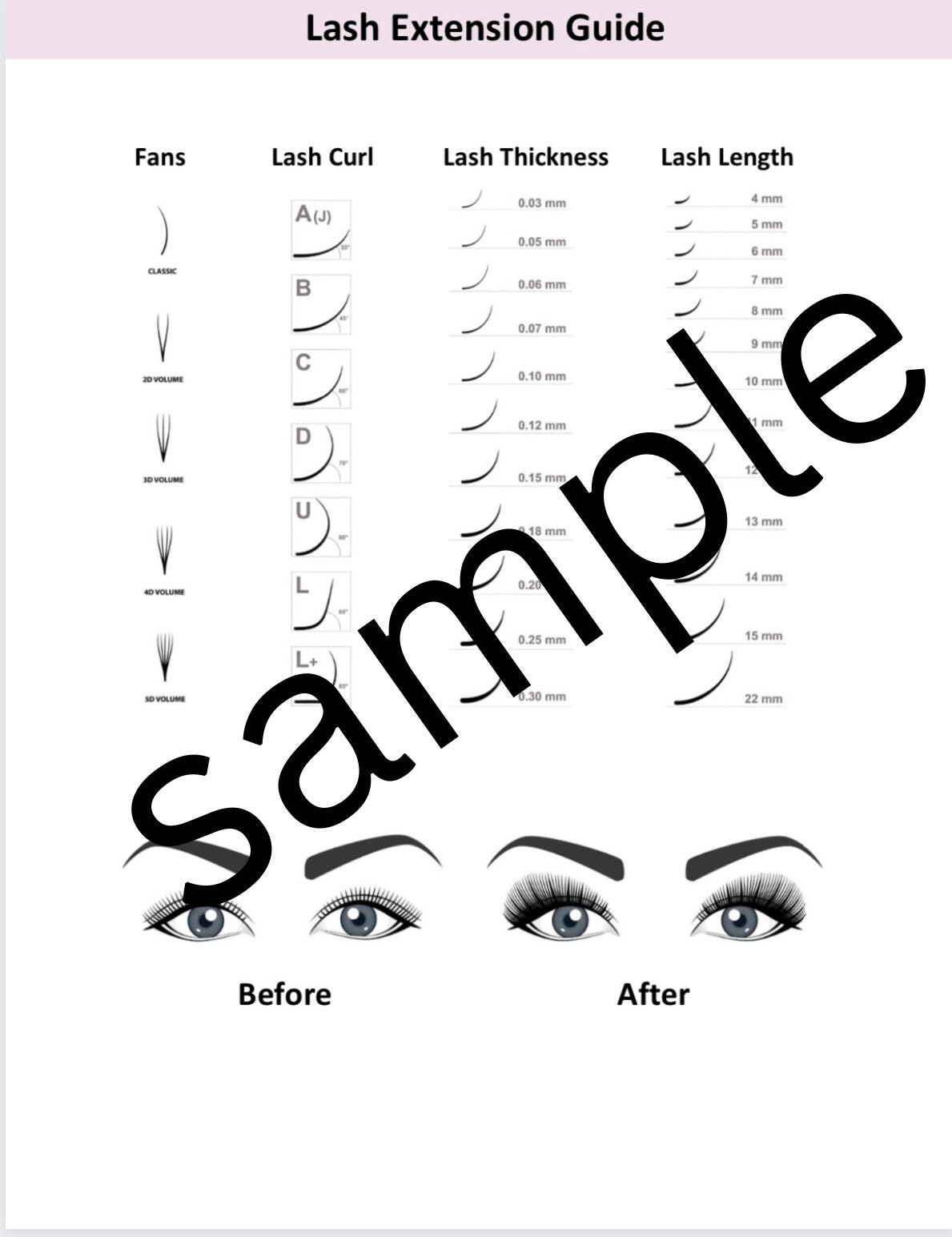 Lash Mapping and Lash Extension Guide - Etsy