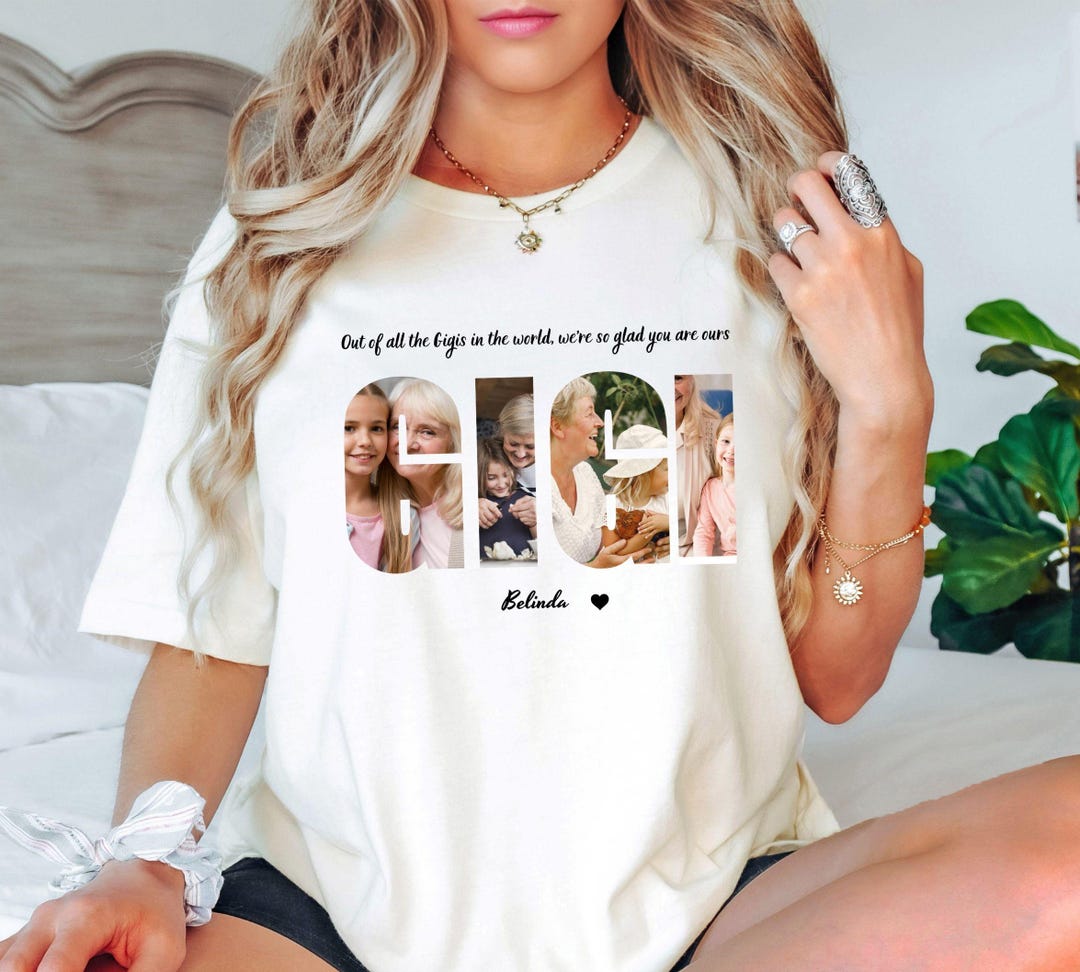 Custom Gigi Photo Collage T-shirt, Personalized Gigi Collage T Shirt ...