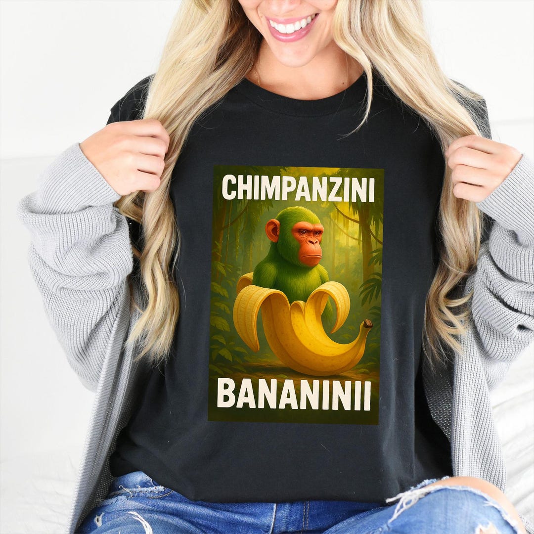 Chimpanzini Bananini Shirt: Italian Brainrot Meme, Vintage Banana Monkey Tee - Etsy