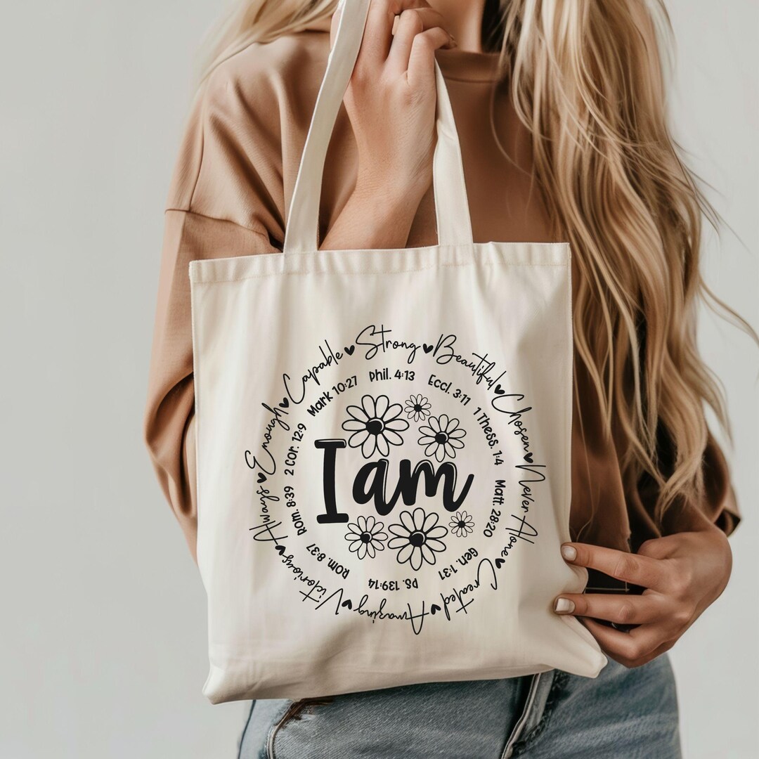 I Am Inspiration Tote Bag, Motivational Bag, Christian Tote Bag ...