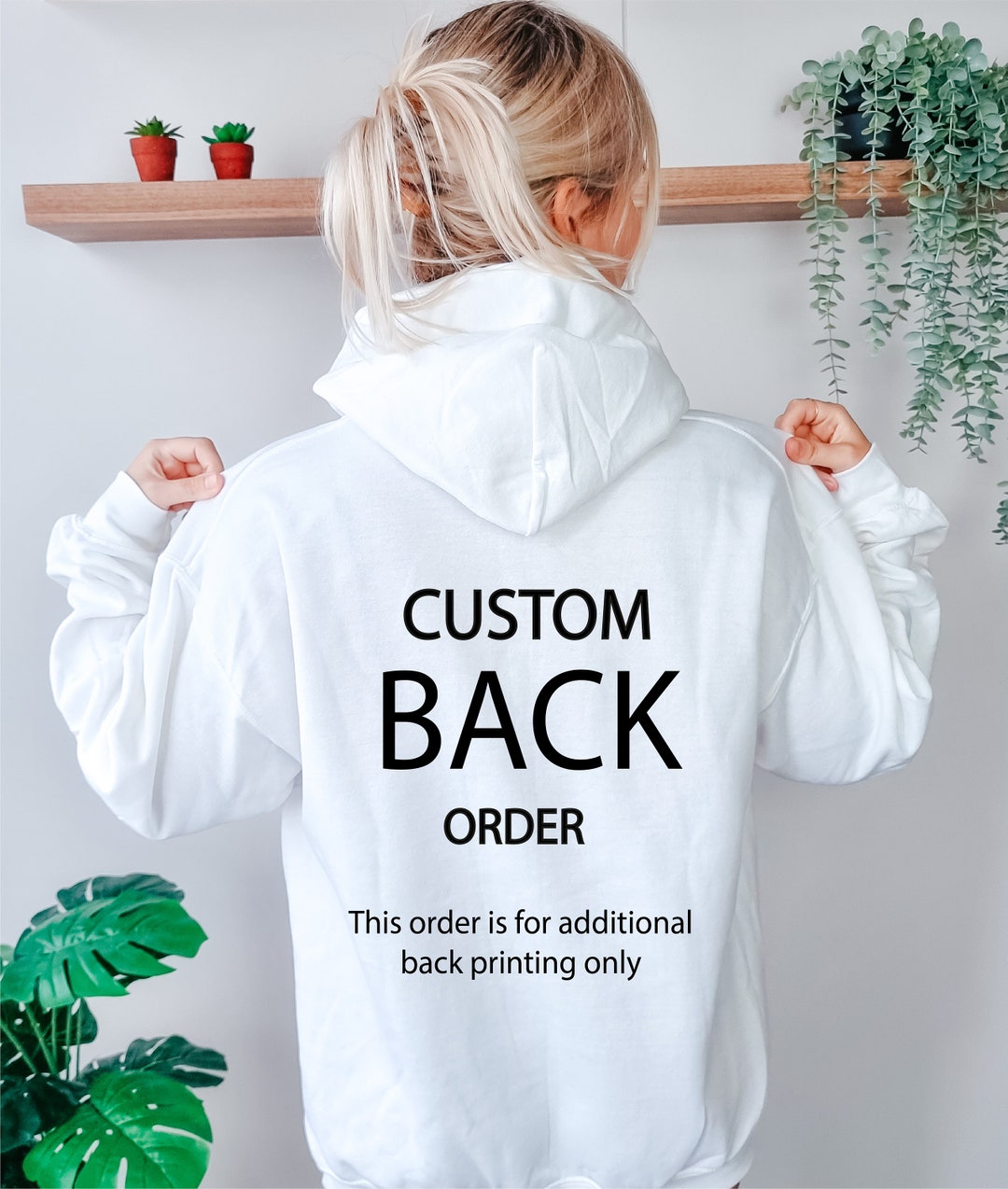 Custom Order-back Print Add-on, Add Back Print to ANY Sweater or Hoodie ...