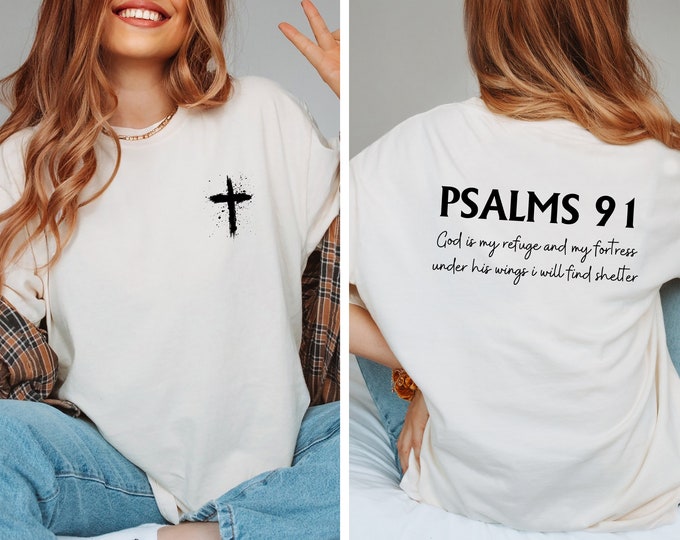 Psalm 91 T-shirt, Bible Verse Sweatshirt, Christian Shirt, Women's ...