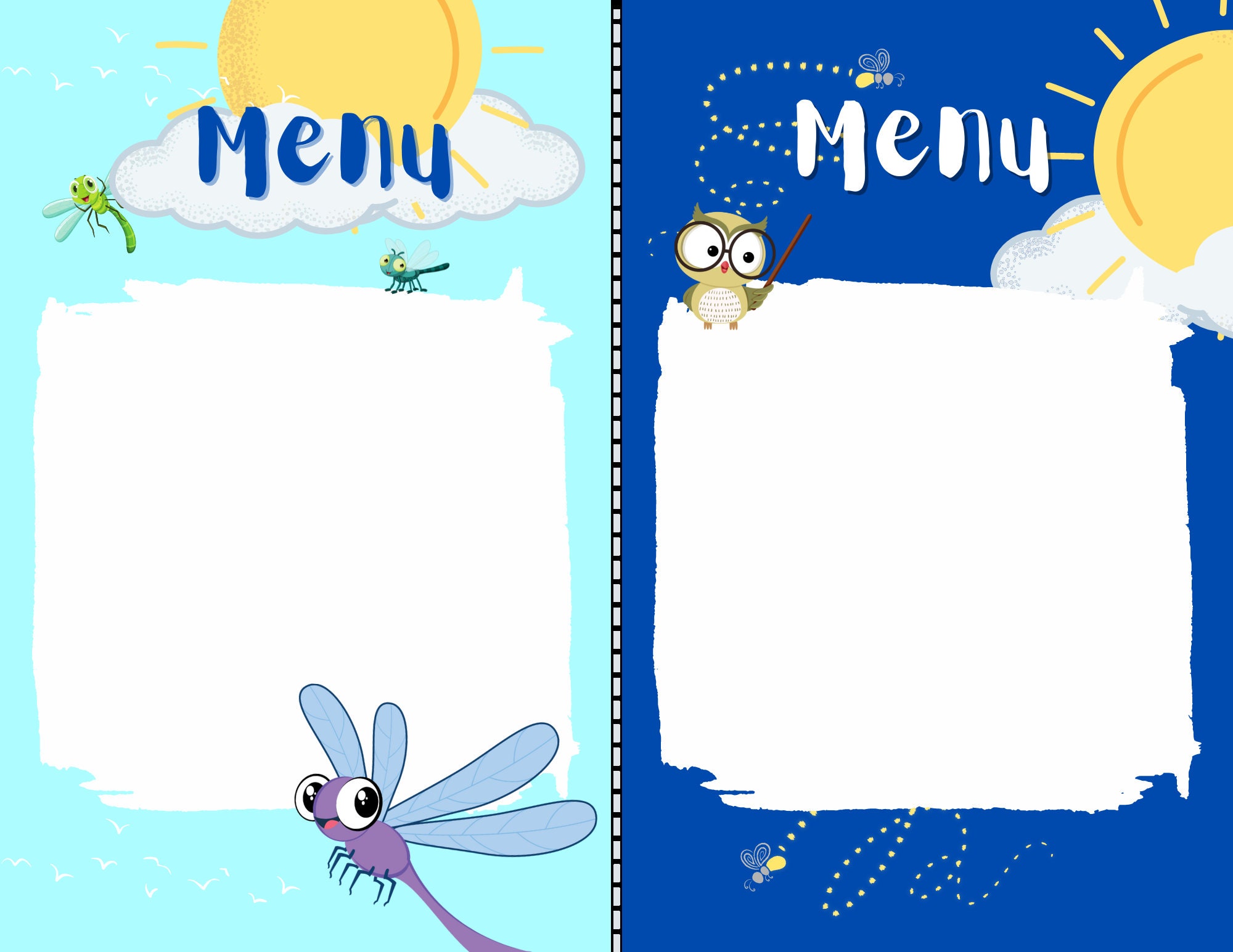 Kids Pretend Play Menu & Activity Bundle Bird and Bug Theme - Etsy