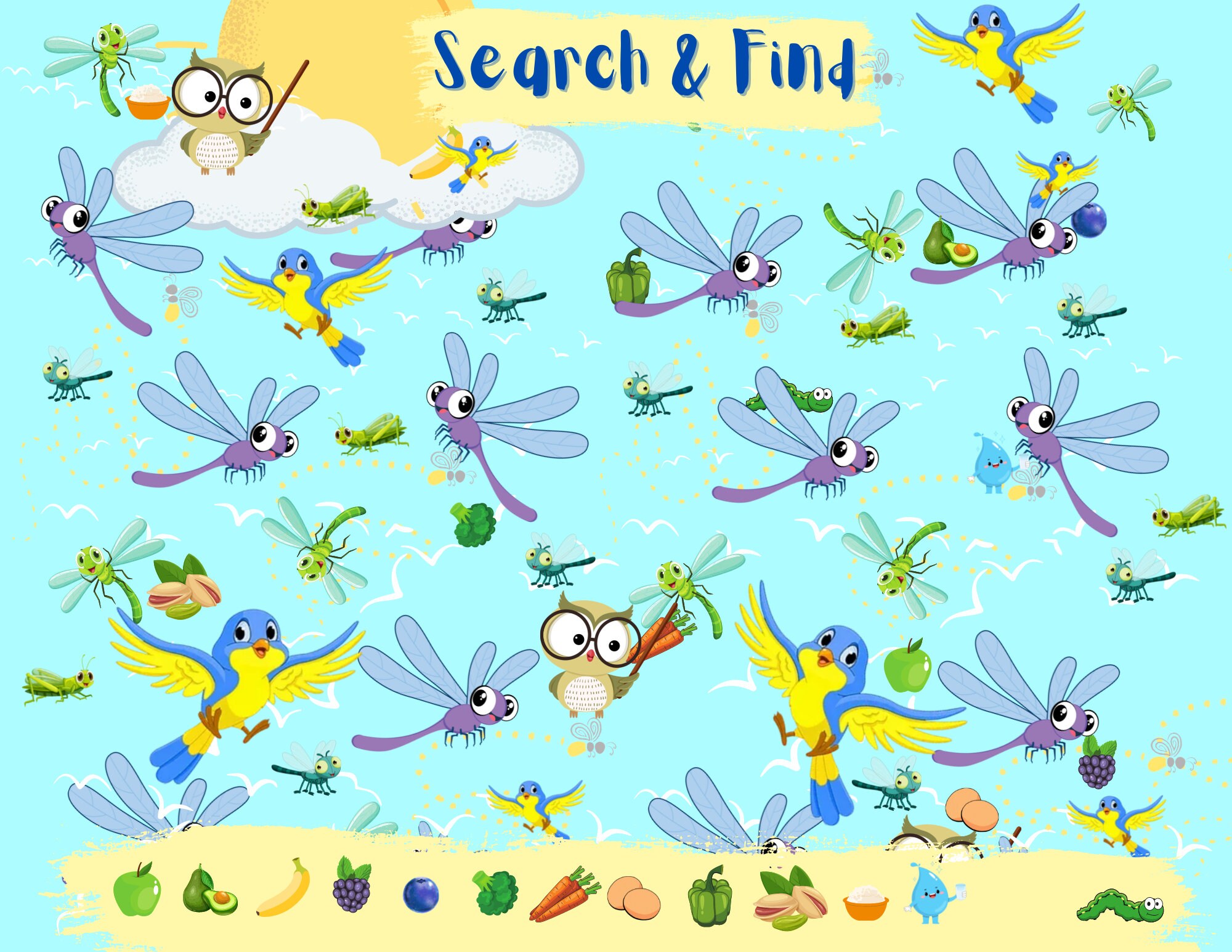 Kids Pretend Play Menu & Activity Bundle Bird and Bug Theme - Etsy