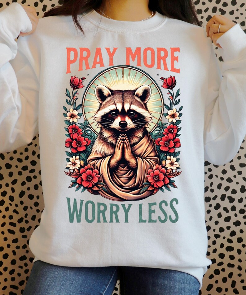Vintage Praying Raccoon PNG: Floral Woodland Clipart (digital Download ...