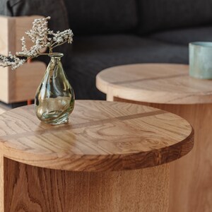 Round Contemporary Wooden Side Table - Occasional Table in Oak - Round ...