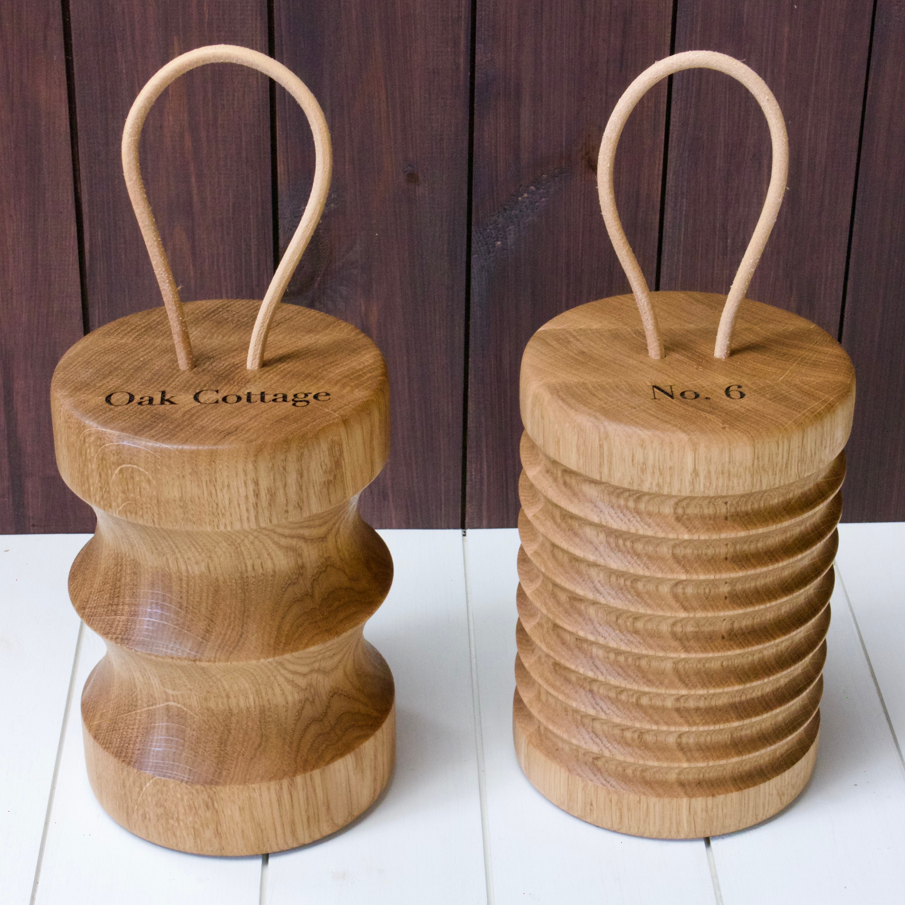 Personalised Wooden Door Stop Hand Turned Skilfully on a Lathe in Solid ...