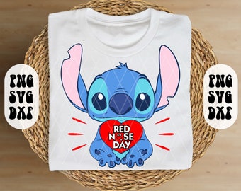 Stitch Red Nose Svg - Etsy UK
