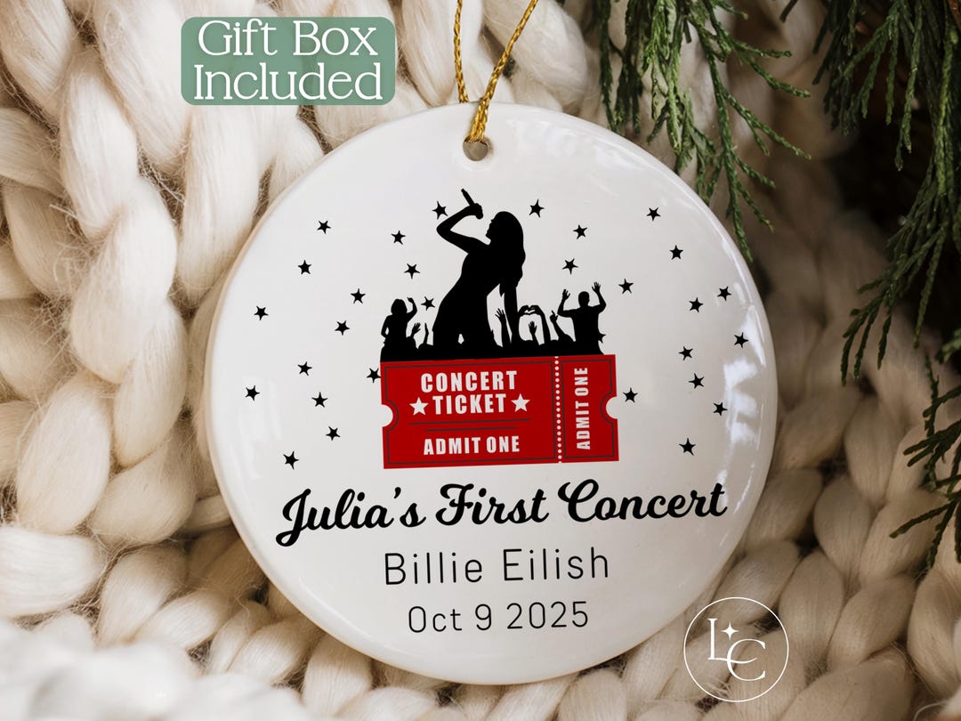 First Concert Ornament, Personalized Concert Memory Keepsake, Gift Box ...