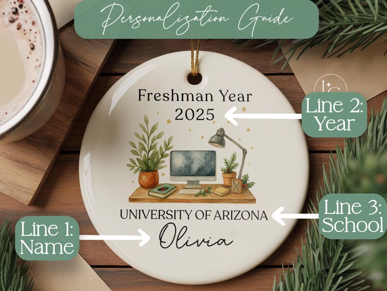 Freshman Ornament, First Year at College, Personalized Freshman Year ...