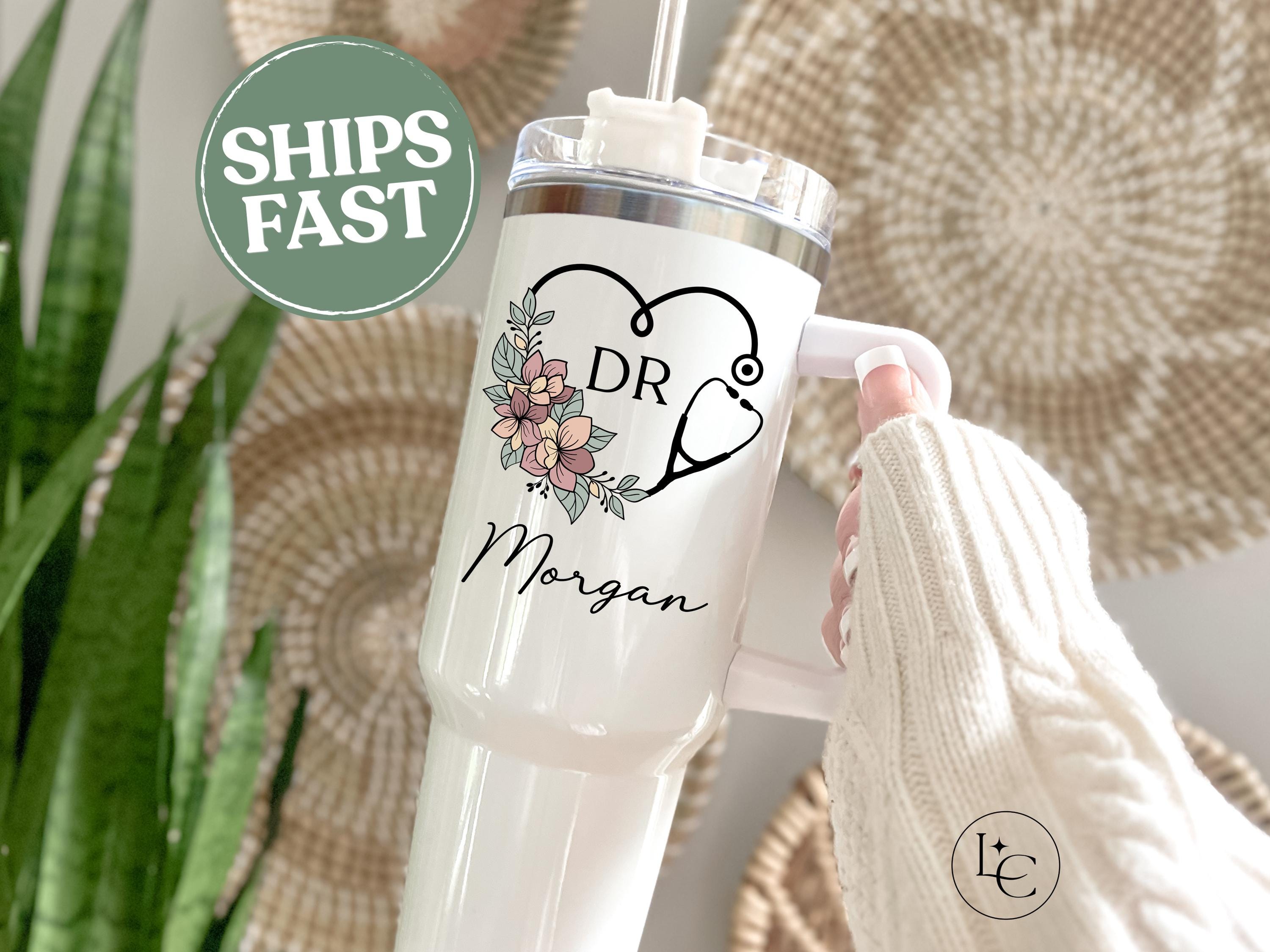 Personalized Doctor Tumbler With Name, 40oz Tumbler With Handle and ...