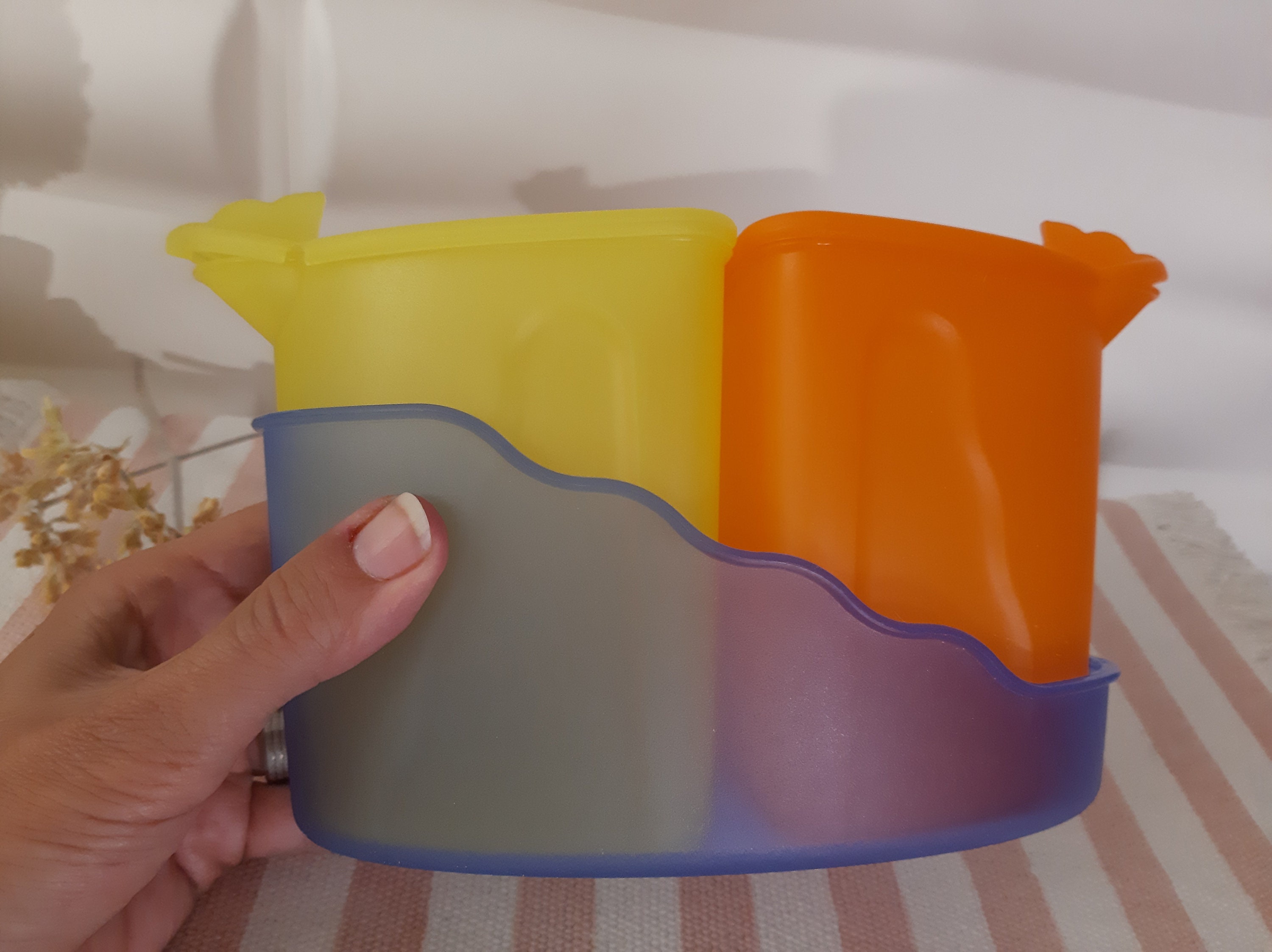 Tupperware Sugar Bowl and Milk Bowl Set, With Transport Stand, 1990 ...