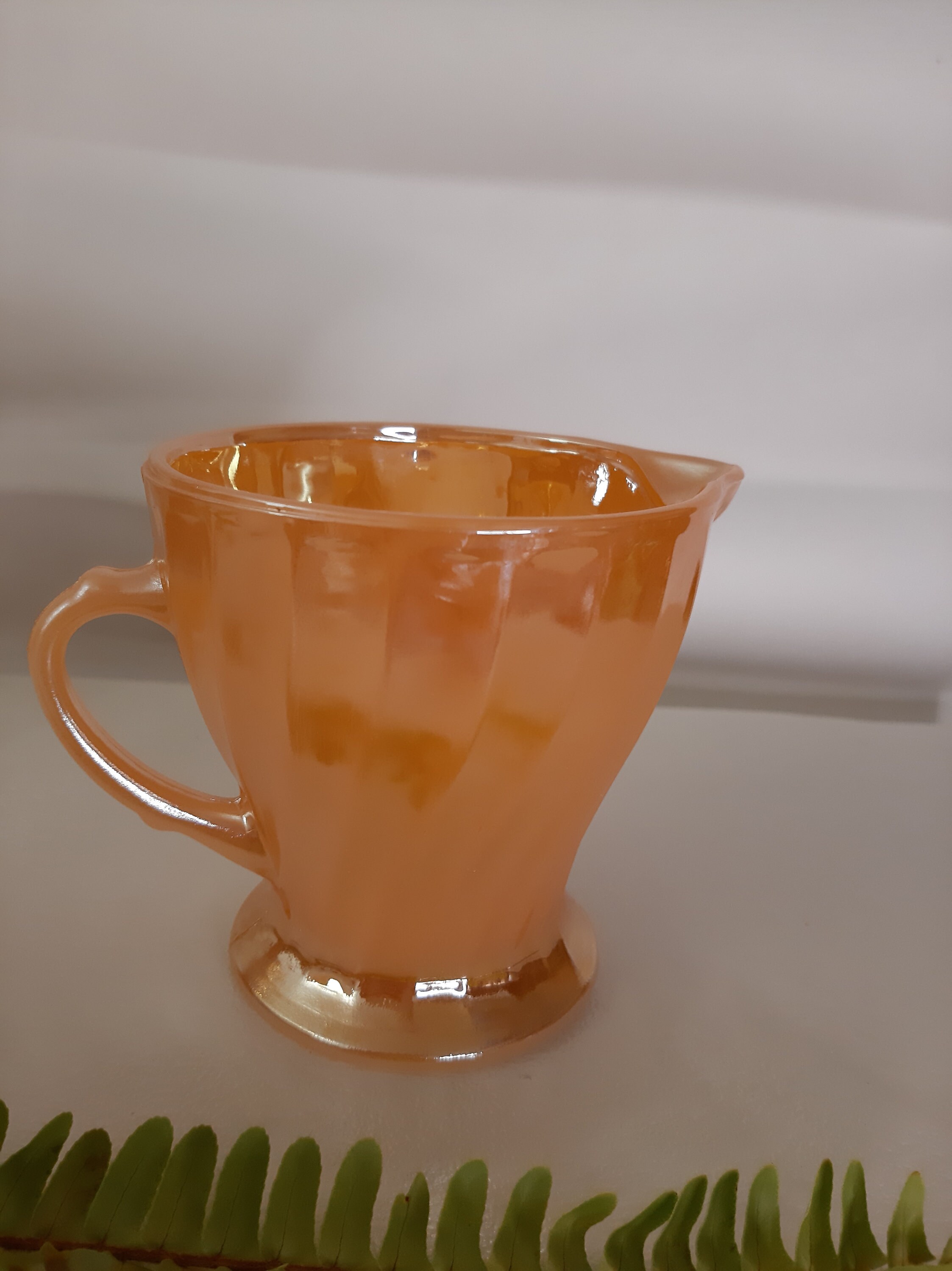 Fire King Milk Jugs, Peach and White With Peach Rim. Vintage, 1970, USA ...