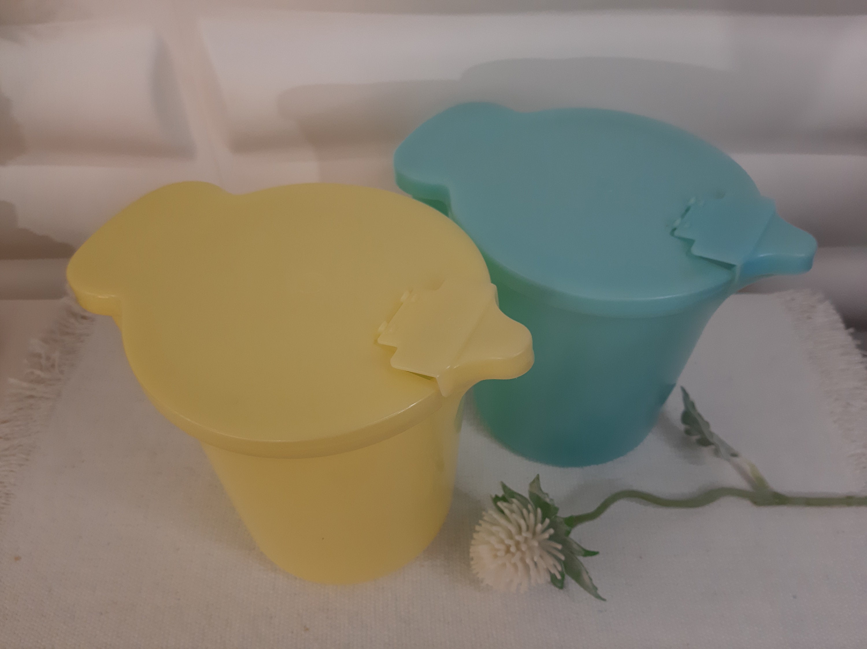 Tall Tupperware Milk Jug With Flip Top Lid, Yellow or Aqua Green, 1970s ...