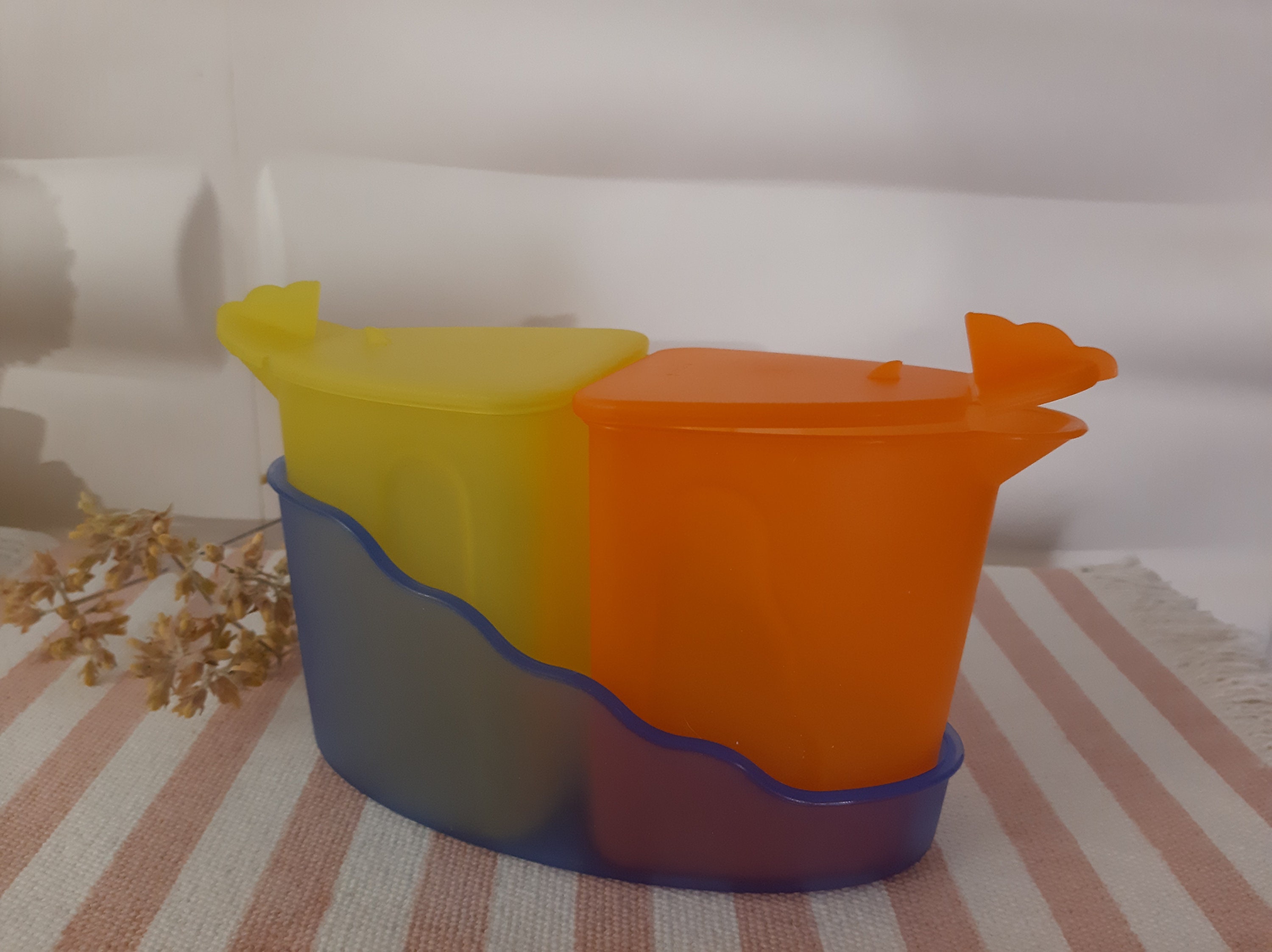 Tupperware Sugar Bowl and Milk Bowl Set, With Transport Stand, 1990 ...