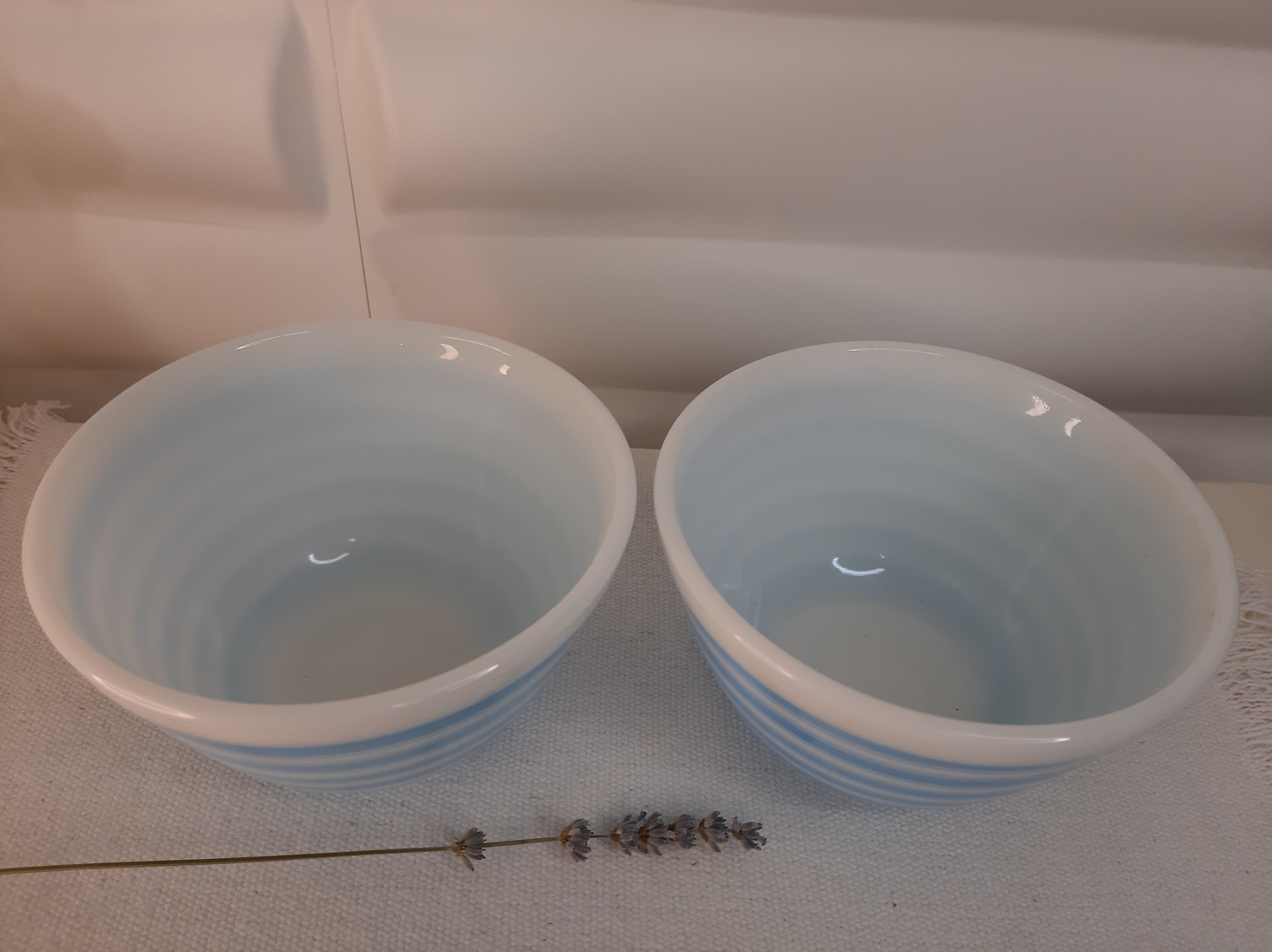 Blue Striped Pyrex Bowls, Rainbow Stripes Pattern, Nesting Bowl 401 ...