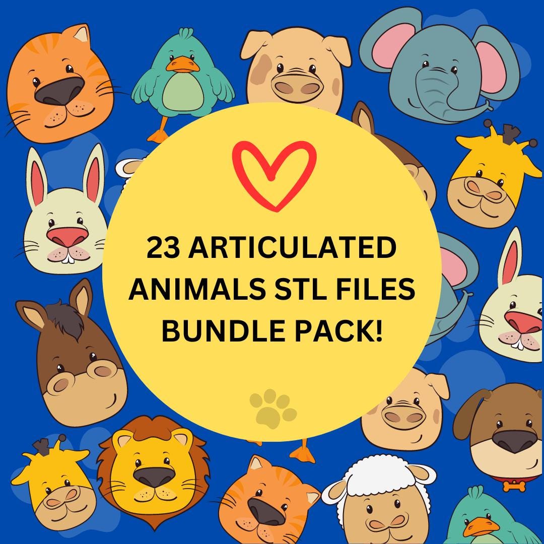 23 Articulated Animals Stl Files Bundle Pack for 3d Printing Flexi ...