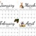 Digital 2024 Calendar Woodland Animals Calendar Printable Calendar Desk ...