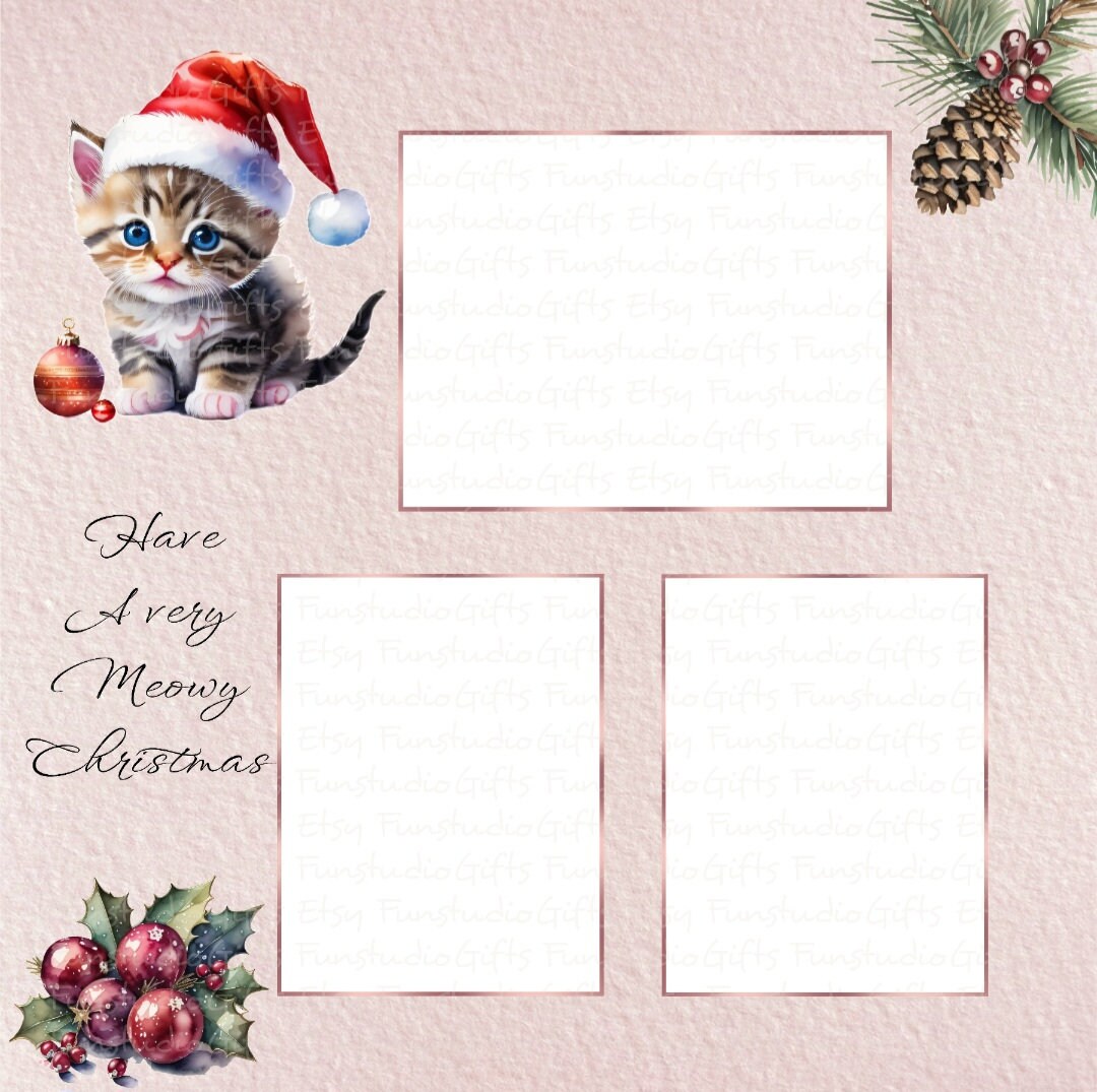 Premade Scrapbook Paper Photobook Templates Easy Scrapbook Cat ...
