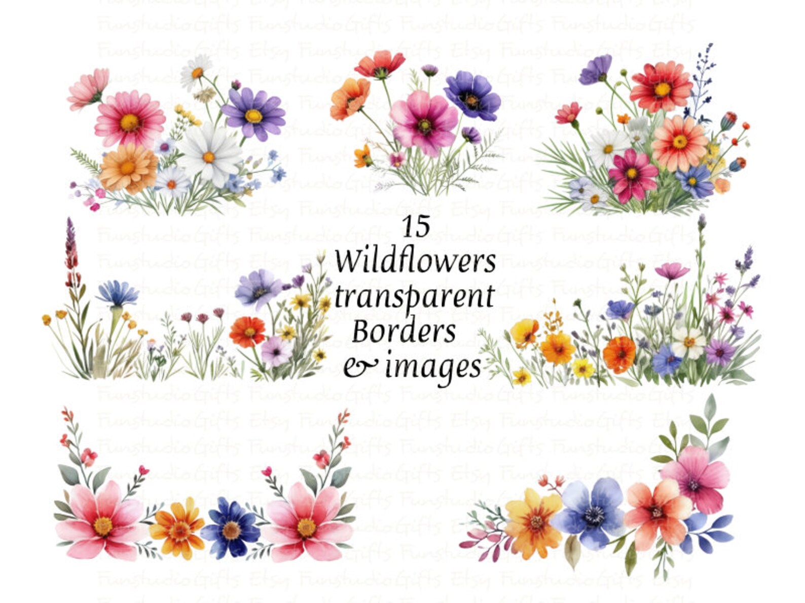 Wildflowers Border Frames Scrapbook Frame Images for Projects Junk ...